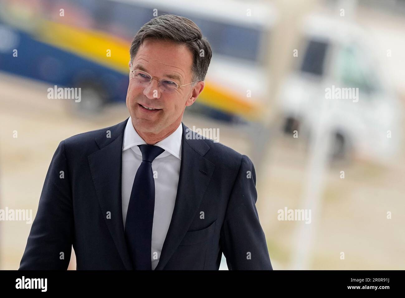 Prime Minister of the Netherlands Mark Rutte smiles as he arrives to ...