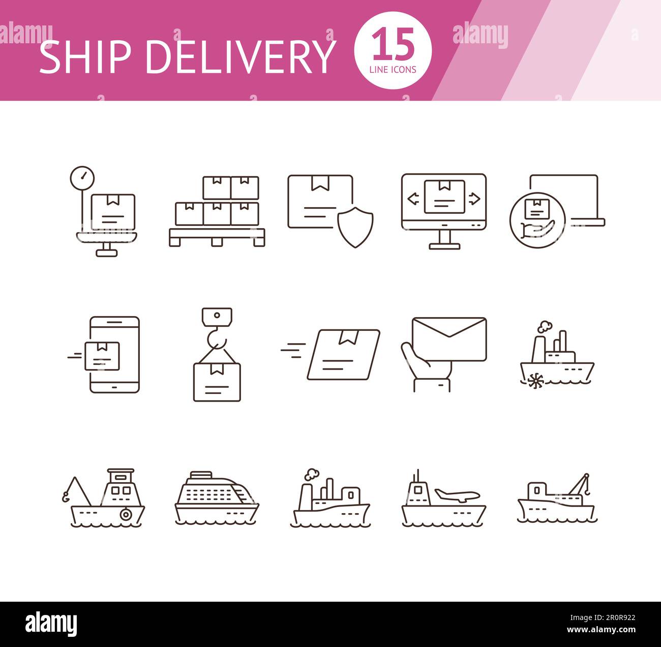Ship delivery icons Stock Vector Image & Art - Alamy