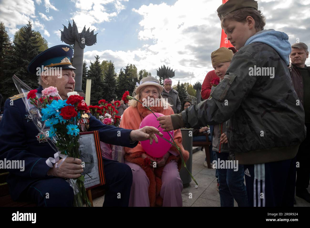 Moscow, Russia. 9th May, 2023. The Soviet army officer Anatoly Savoskin ...