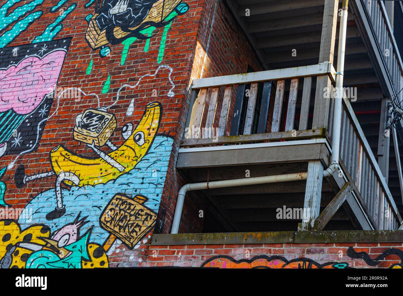 Partial public mural art by Toilet Snake 2016 in the Mount Pleasant ...