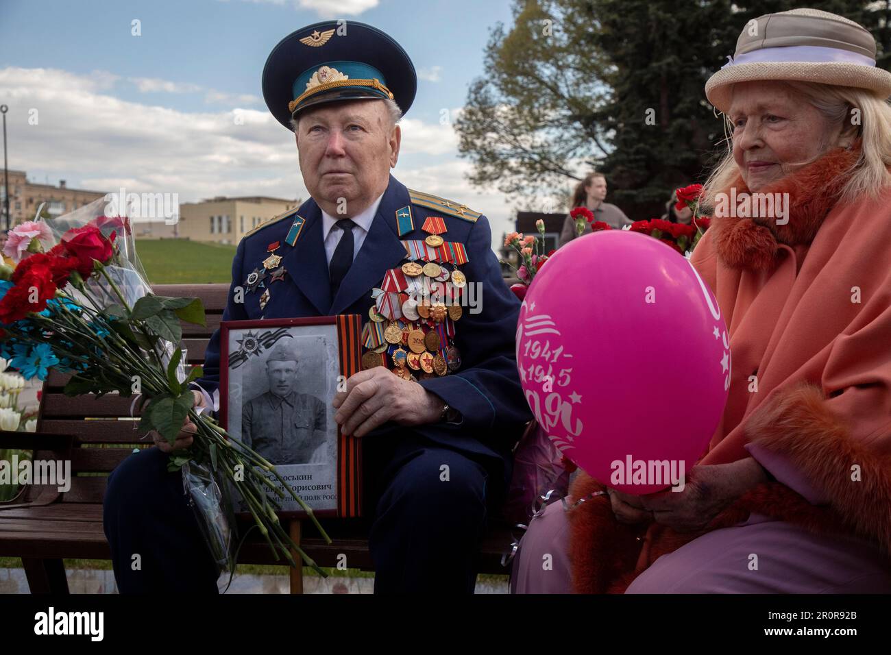 Moscow, Russia. 9th May, 2023. The Soviet army officer Anatoly Savoskin ...