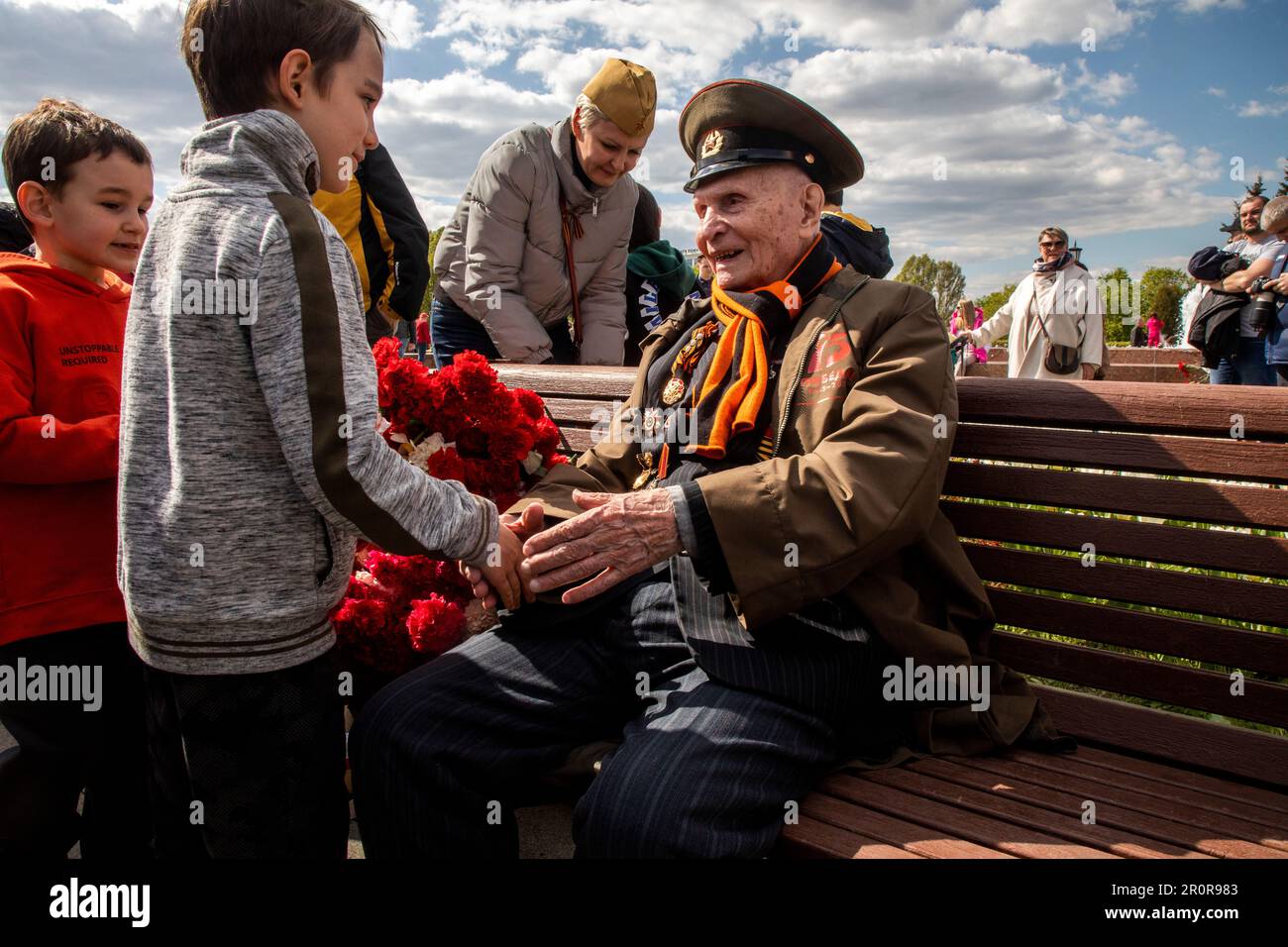 Moscow, Russia. 9th May, 2023. World War Two veteran Gennady Morgunov ...