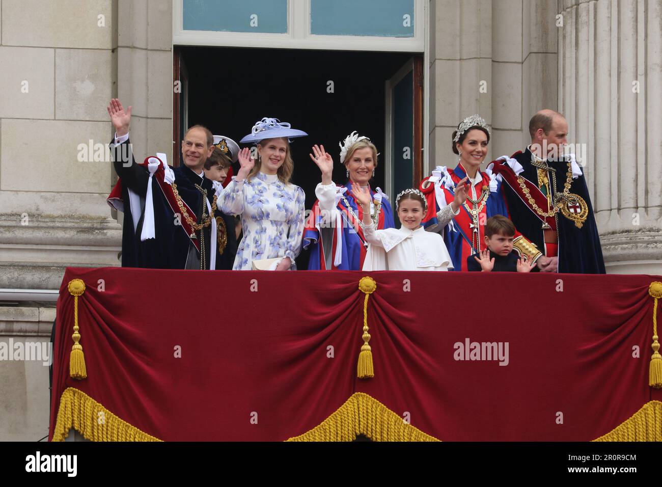 Some of the Royals on the Balcony of Buckingham Palace after the coronation of King Charles III ...