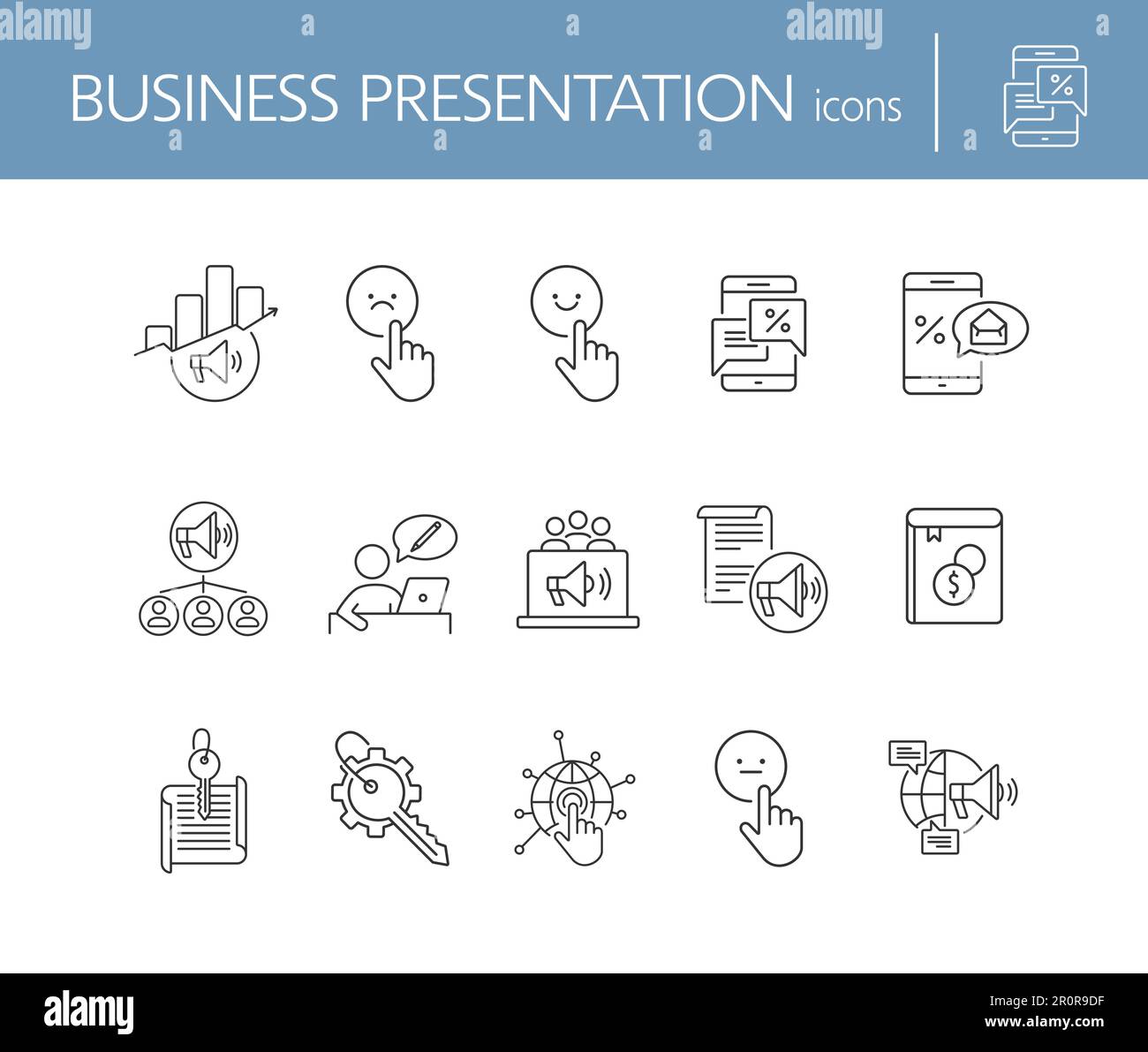 Business presentation icons Stock Vector Image & Art - Alamy