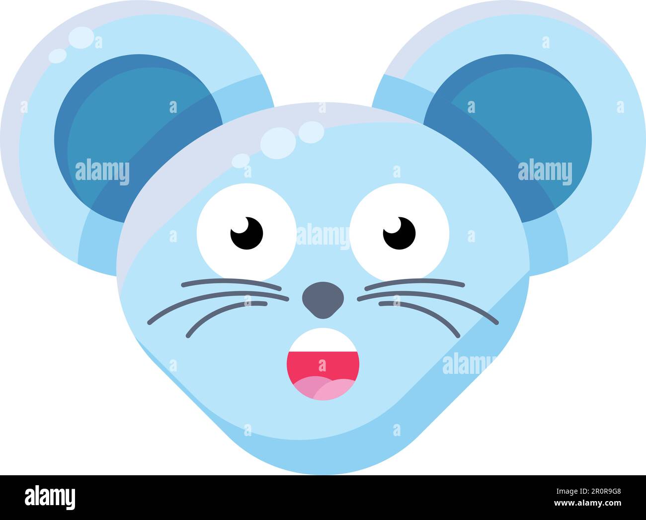 Emoji Funny Animal Mouse Happy Eyes Expression. Colorful Animal Smiling ...