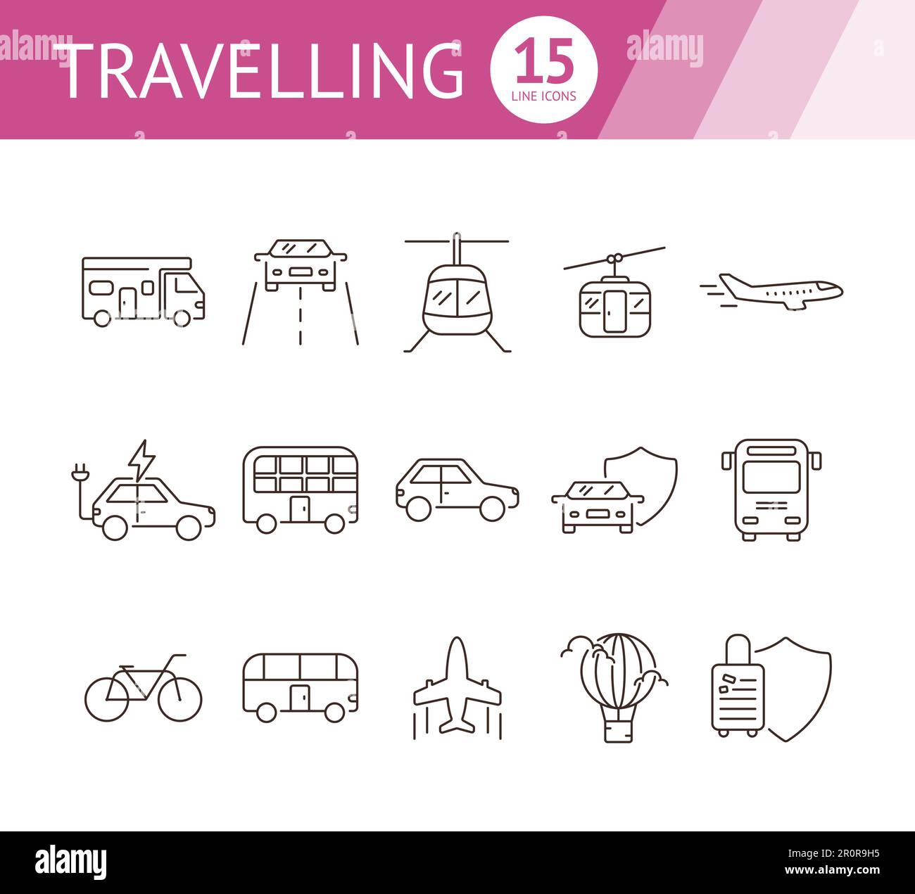 Travelling line icon set Stock Vector Image & Art - Alamy