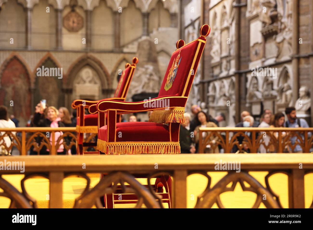 Thrones still in place in Westminster Abbey after the Coronation of ...