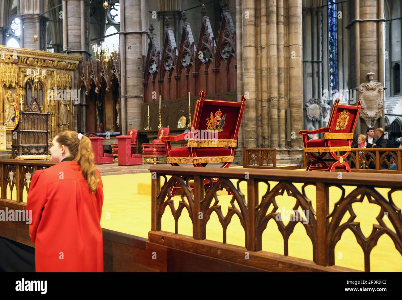 Thrones still in place in Westminster Abbey after the Coronation of ...