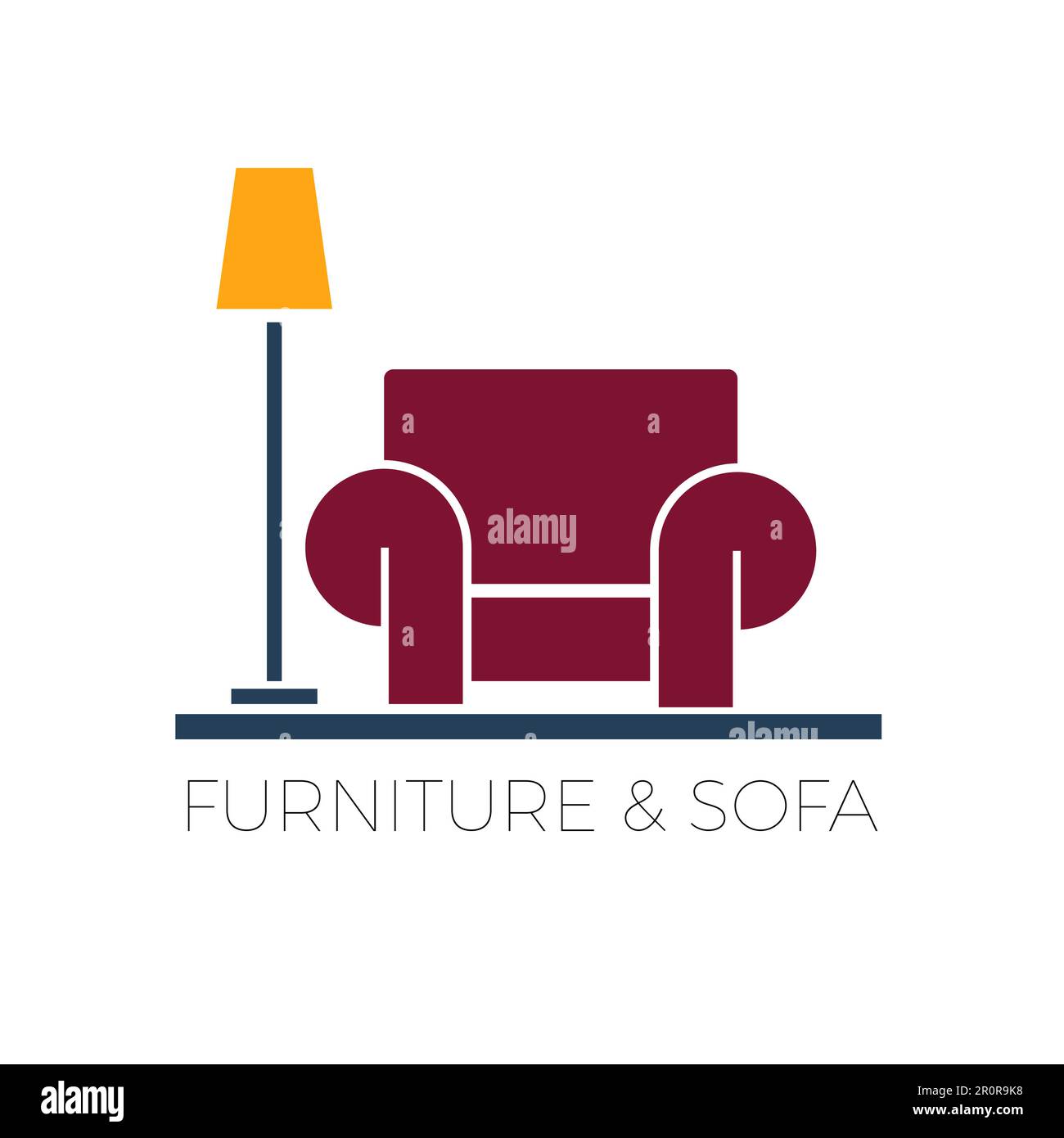 Vector abstract classic armchair and living room light. Logo template ...