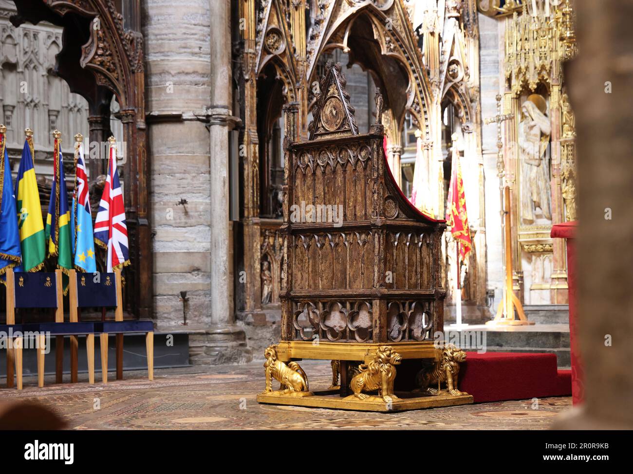 The historic Coronation Chair, made by order of Edward I to enclose the ...