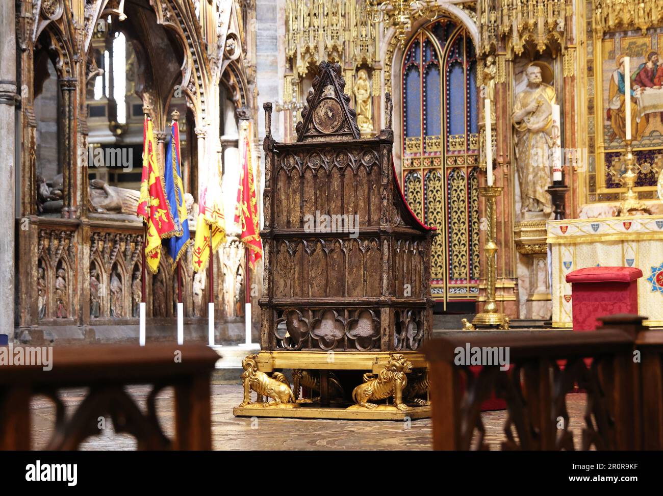 The historic Coronation Chair, made by order of Edward I to enclose the ...