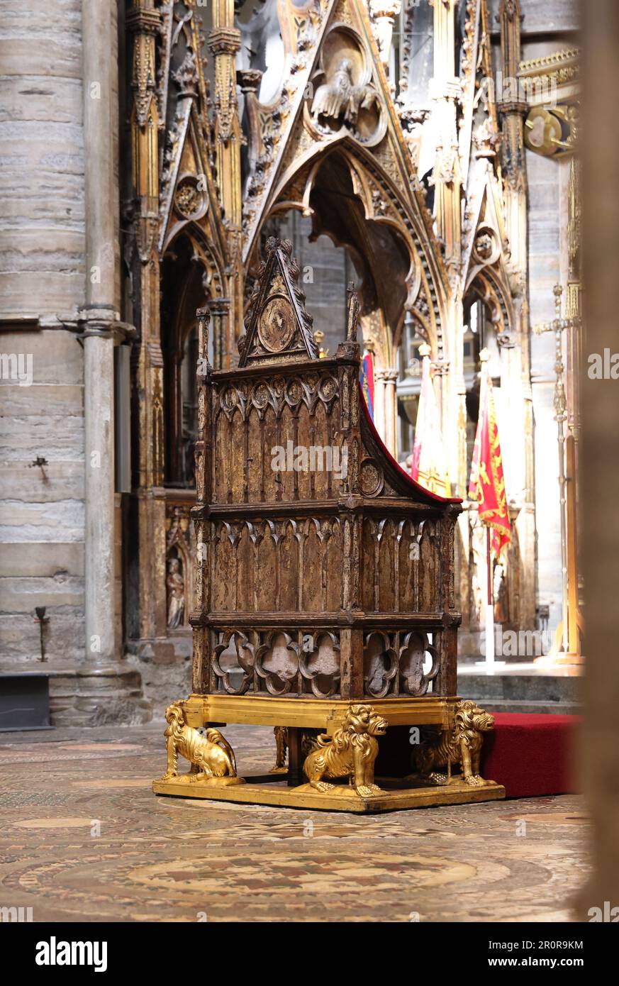 The historic Coronation Chair, made by order of Edward I to enclose the ...