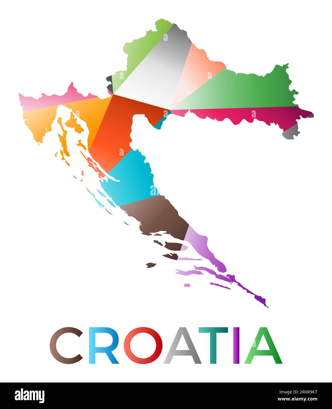 Bright colored Croatia shape. Multicolor geometric style country logo ...
