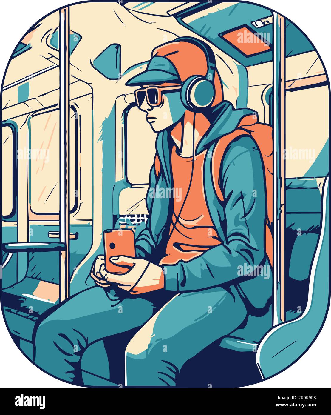 Riding the subway Stock Vector Images - Alamy