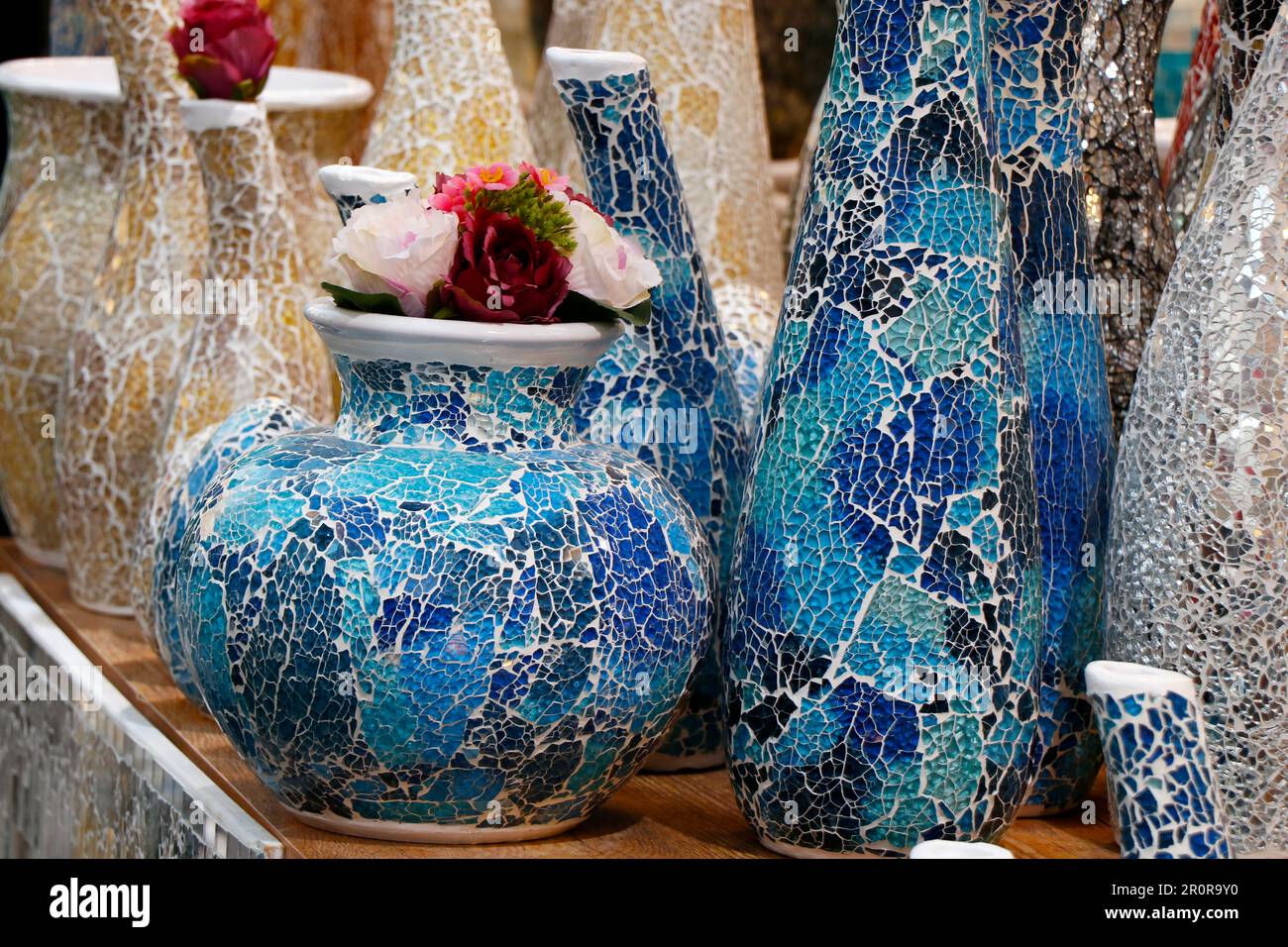 modern ancient arabic middle eastern colorful clay pottery displays for ...