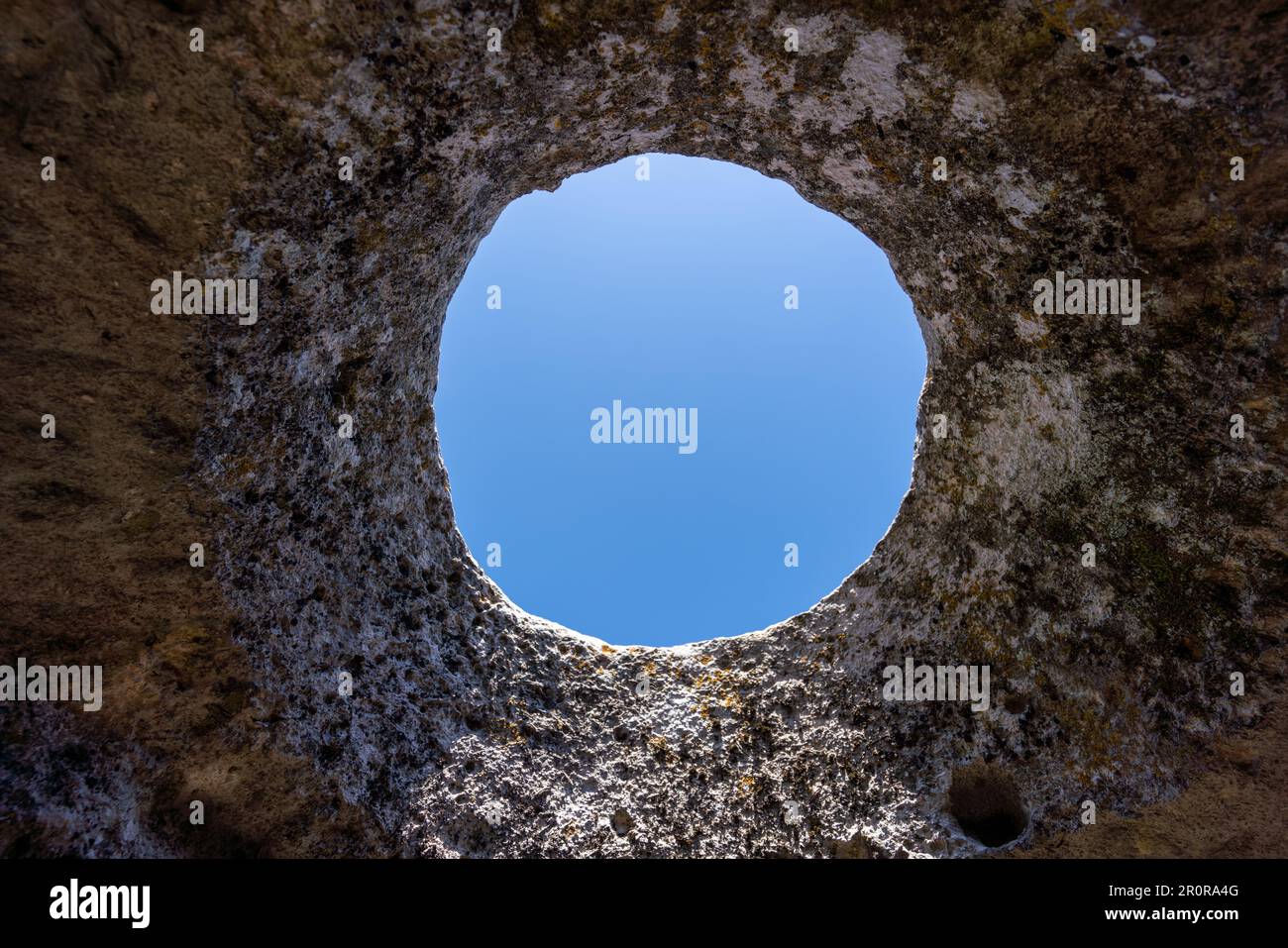 Ancient cave city. Inside the cave, view from the window Stock Photo ...