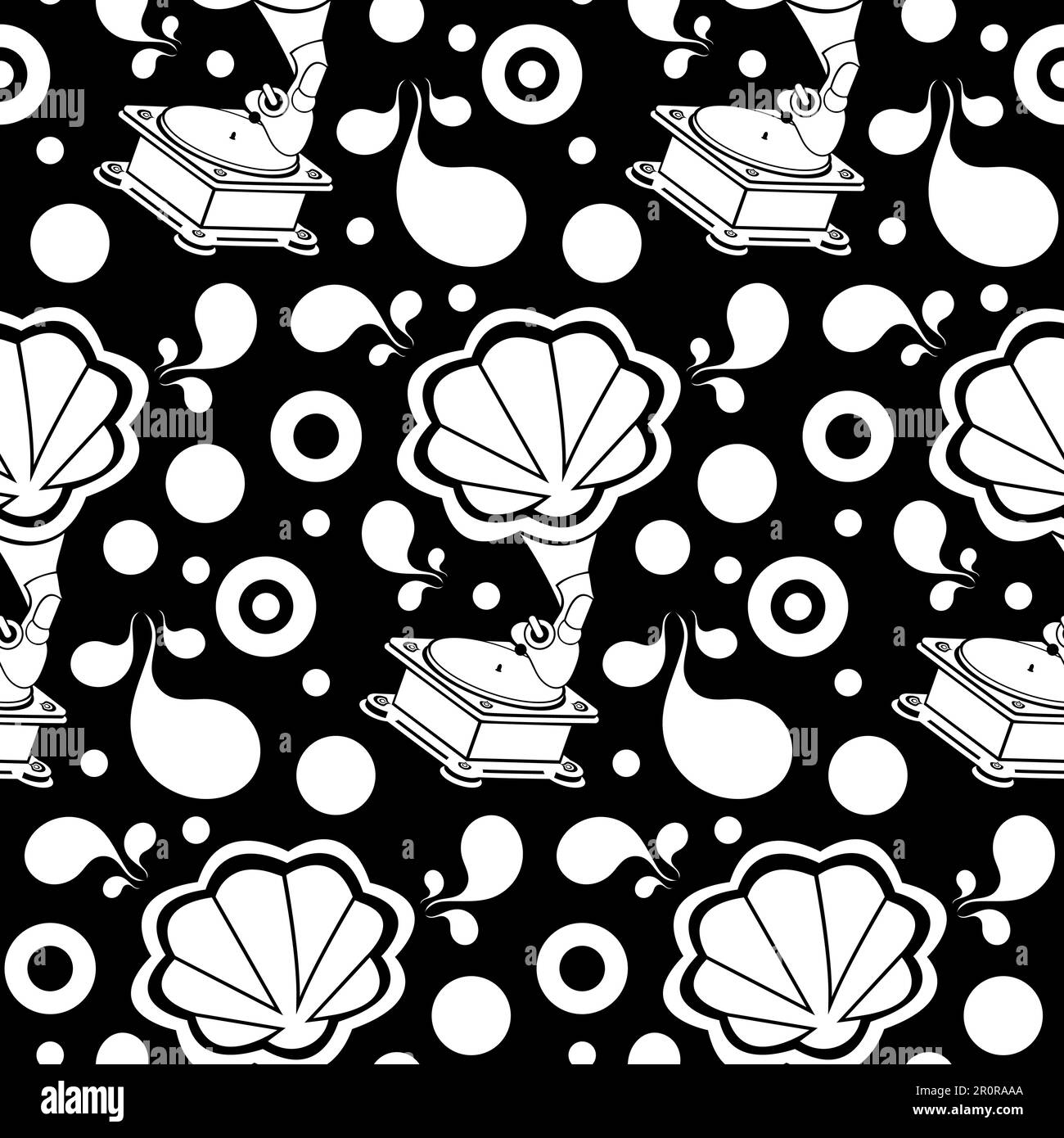 Phonograph record vector vectors Black and White Stock Photos & Images ...