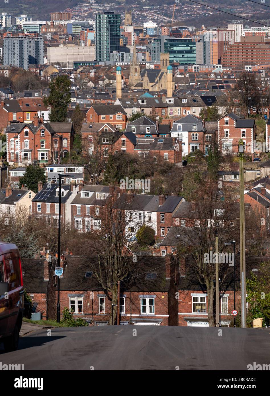 Aerial view of Sheffield City at UK Stock Photo - Alamy