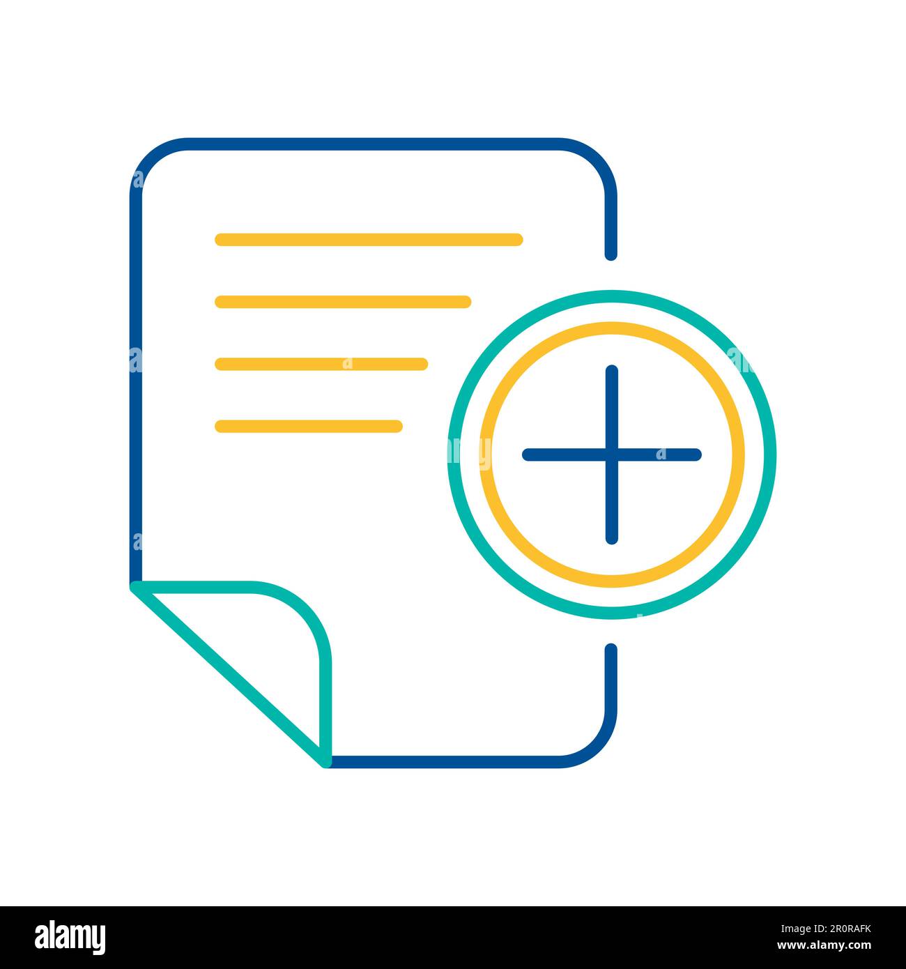 Office doc adding blue and yellow linear icon. Text file moving to ...