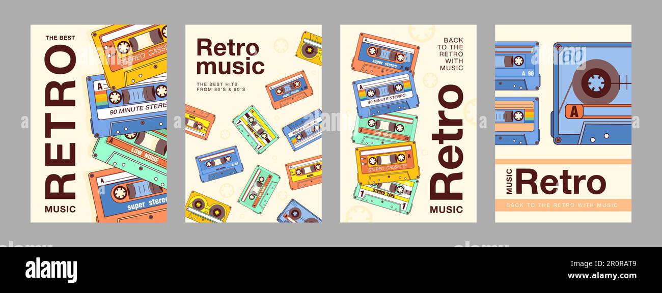 Old style brochure designs with audio tapes Stock Vector Image & Art ...
