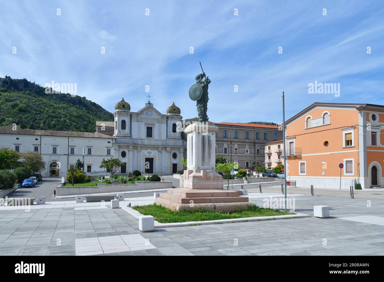 The colorful square of Cerreto Sannita, a small town of Benevento ...