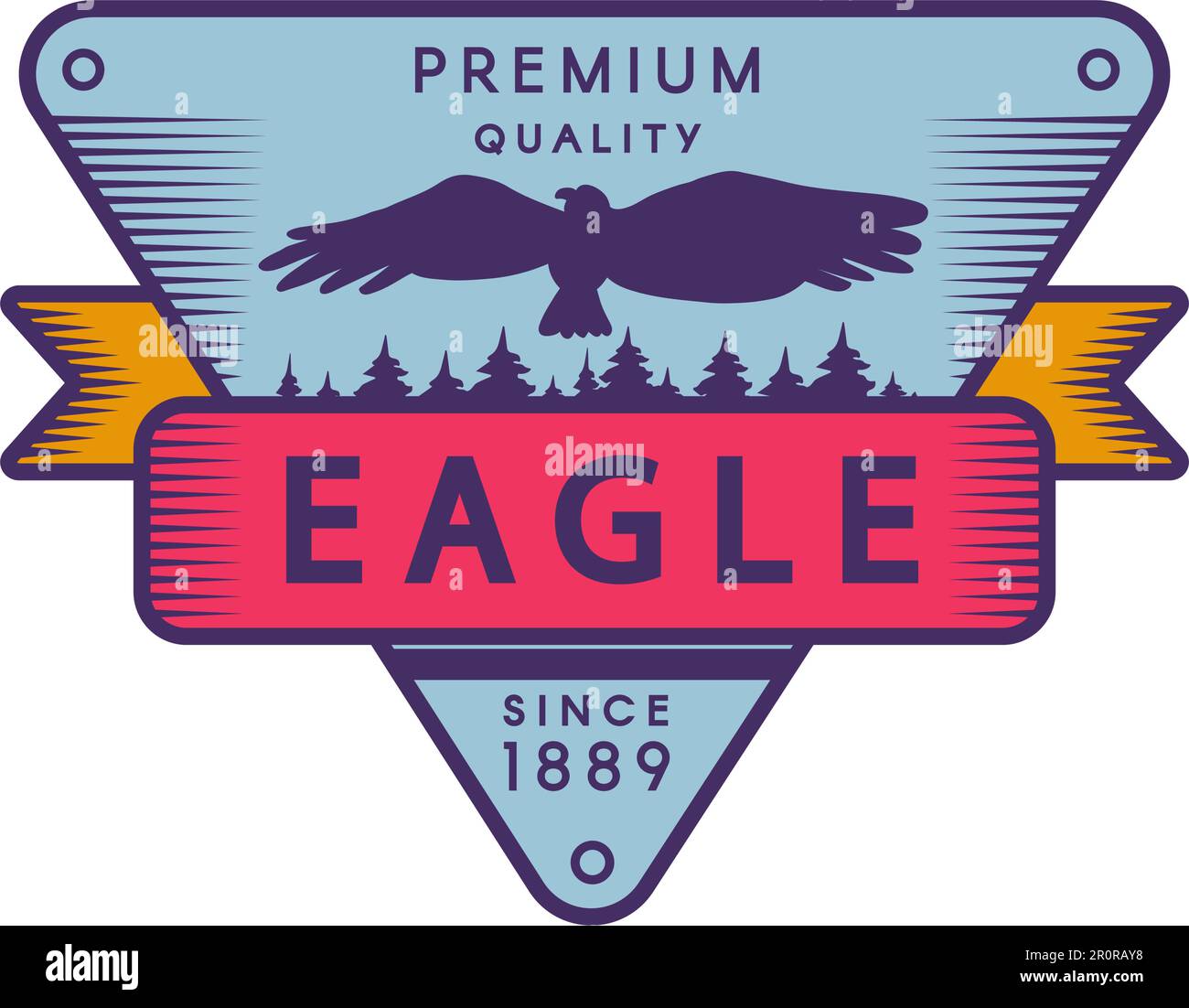 Recreational park color logo template. Forest camp retro vector symbol ...