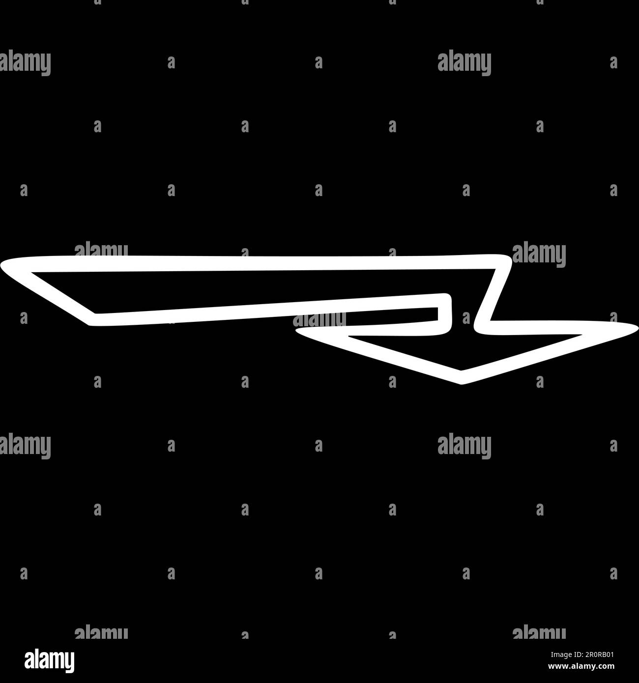 Down arrow hand drawn vector illustration. Falling indicator sign ...