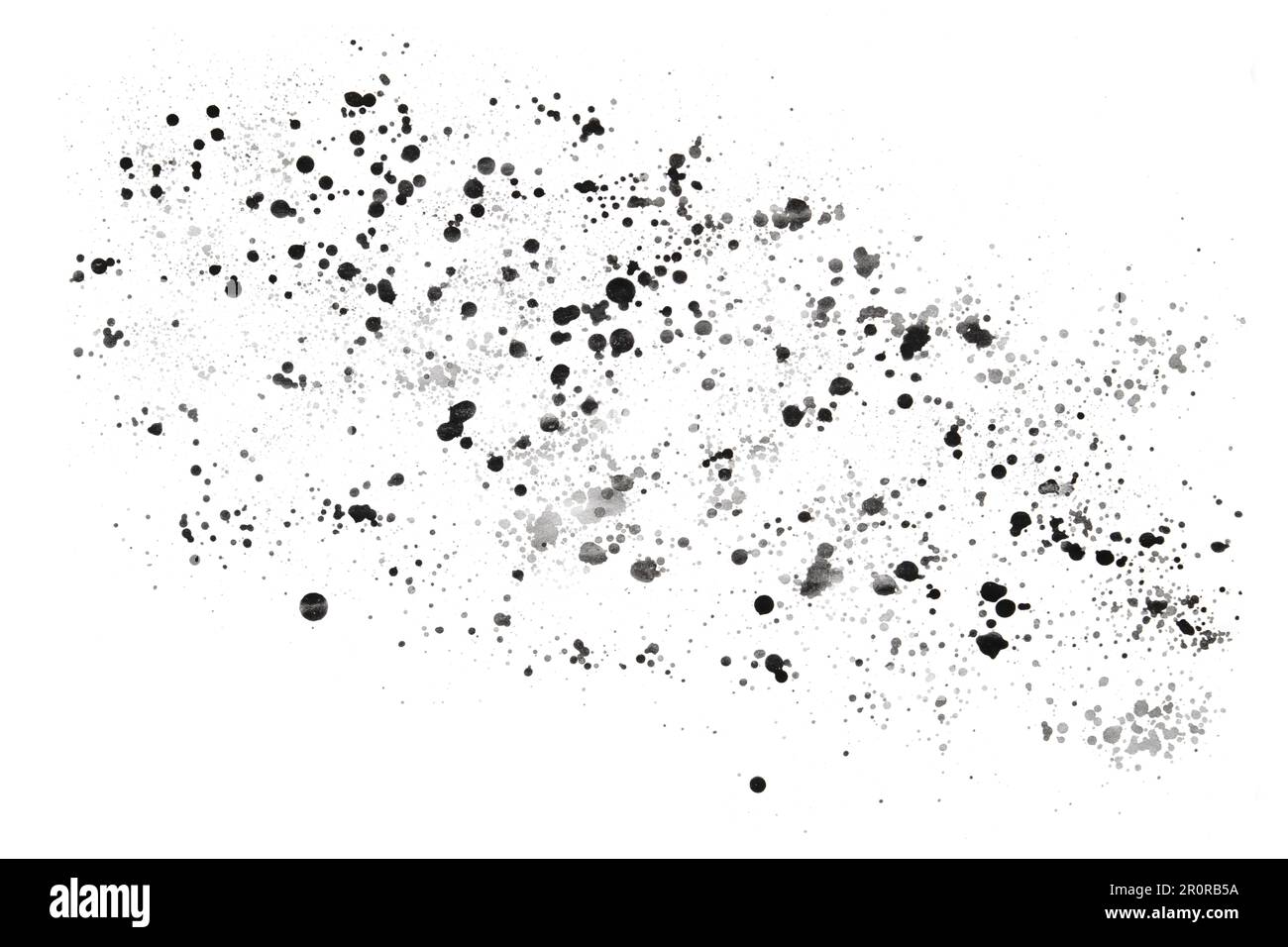 Splatter of black paint isolated on a white background. Stock photo ...