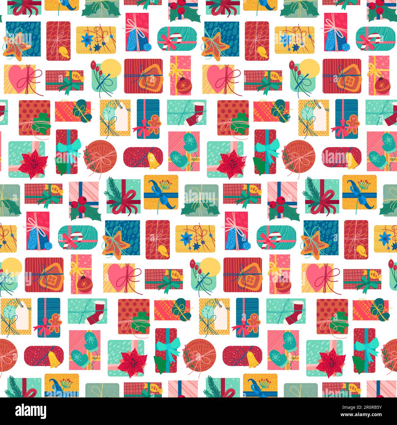 New year present boxes vertical seamless pattern. Christmas gift ...