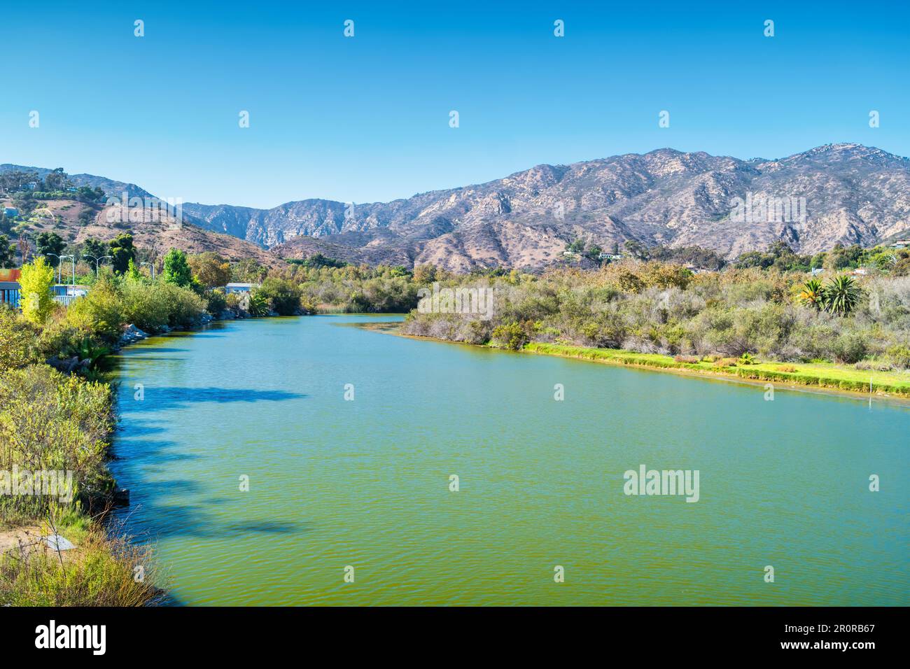 Malibu Creek and Lagoon and the Santa Monica Mountains in California ...