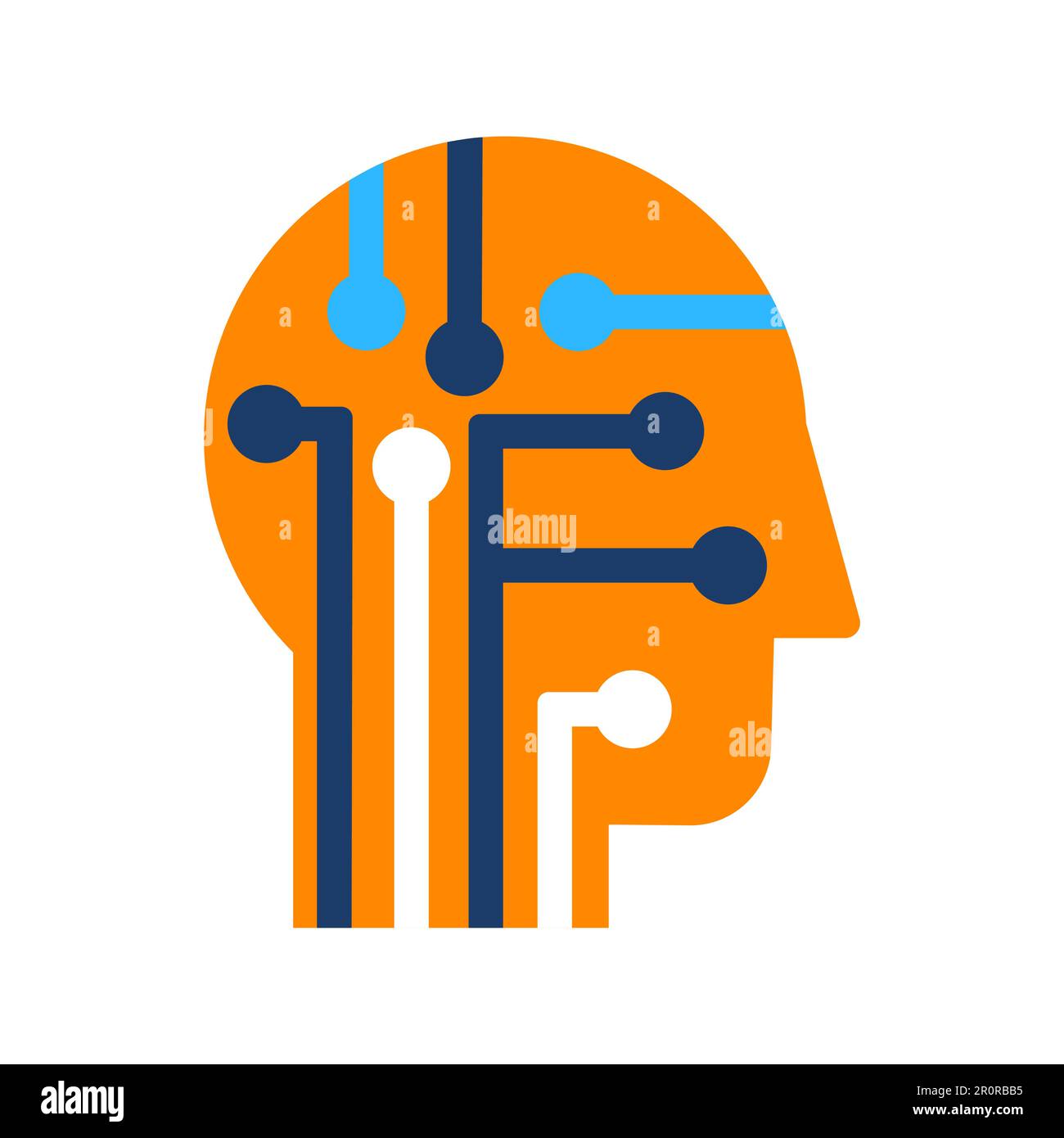 Intelligence, learning and innovation flat vector icon. Human brain ...