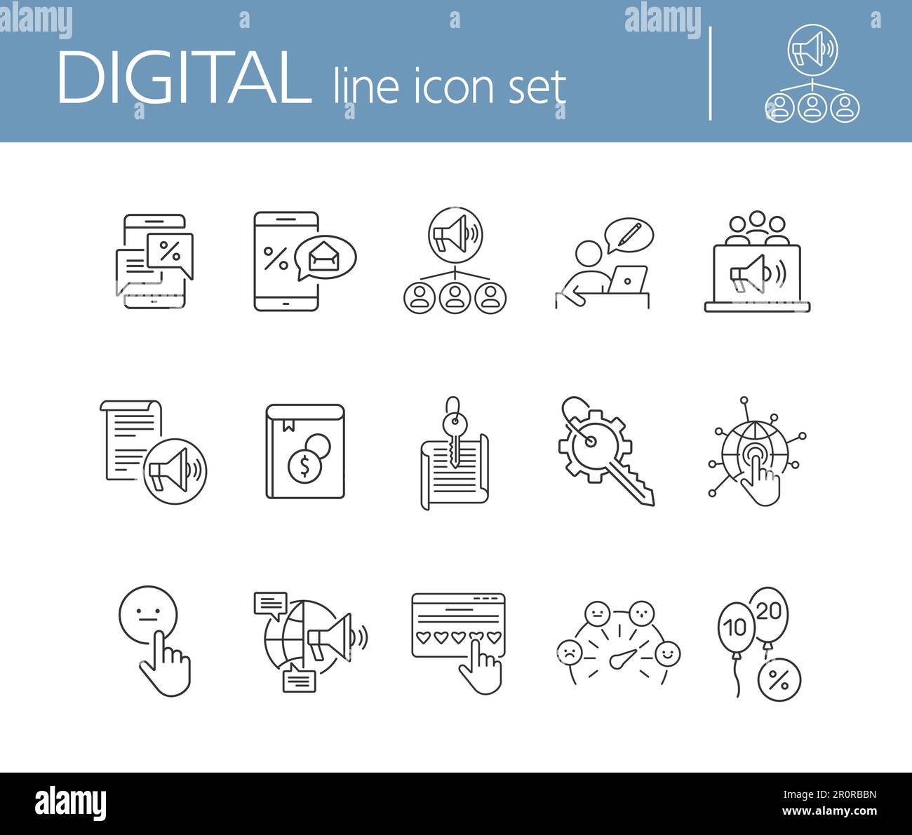 Digital line icons Stock Vector Image & Art - Alamy