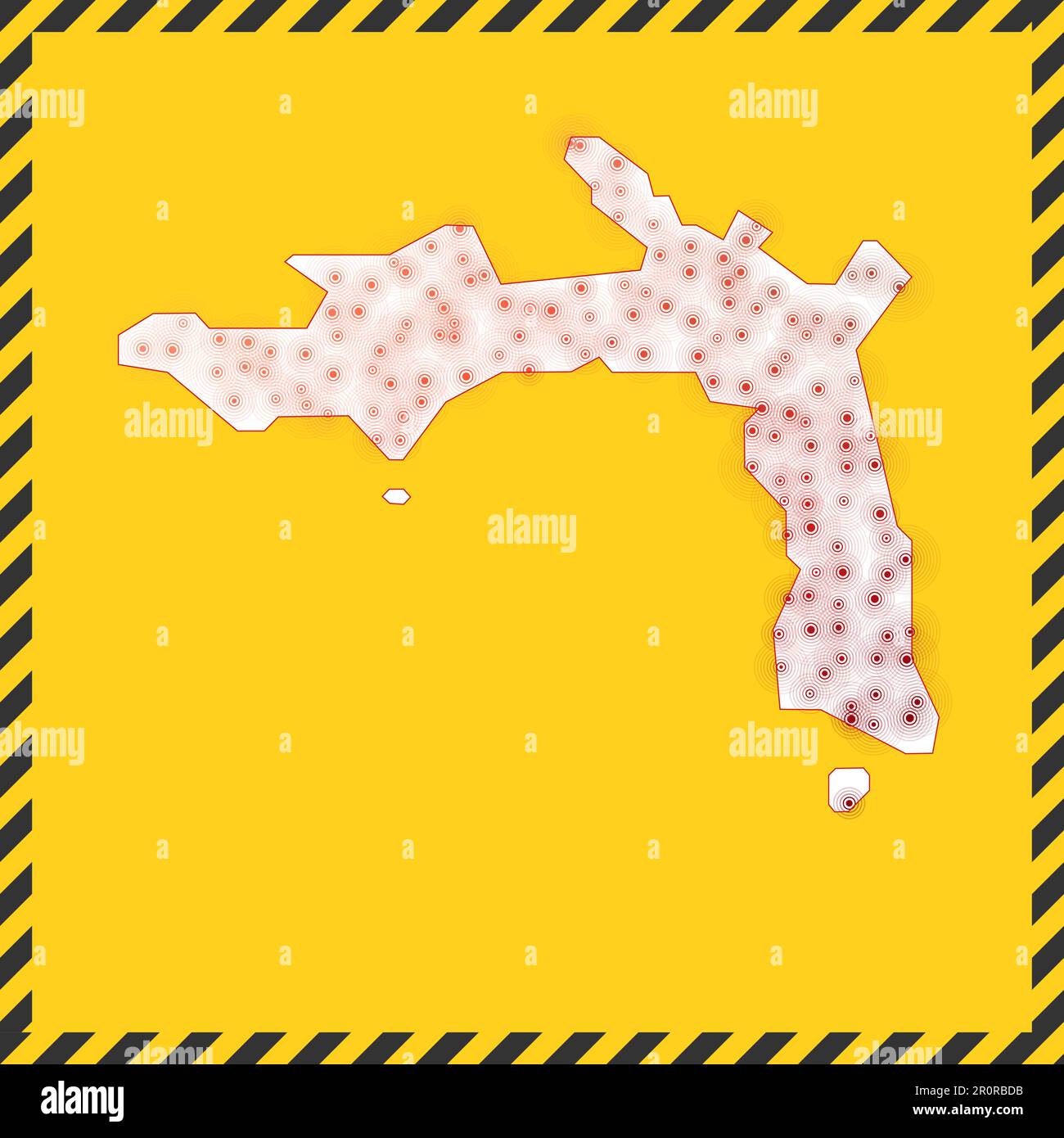 Peter Island closed - virus danger sign. Lockdown island icon. Black ...