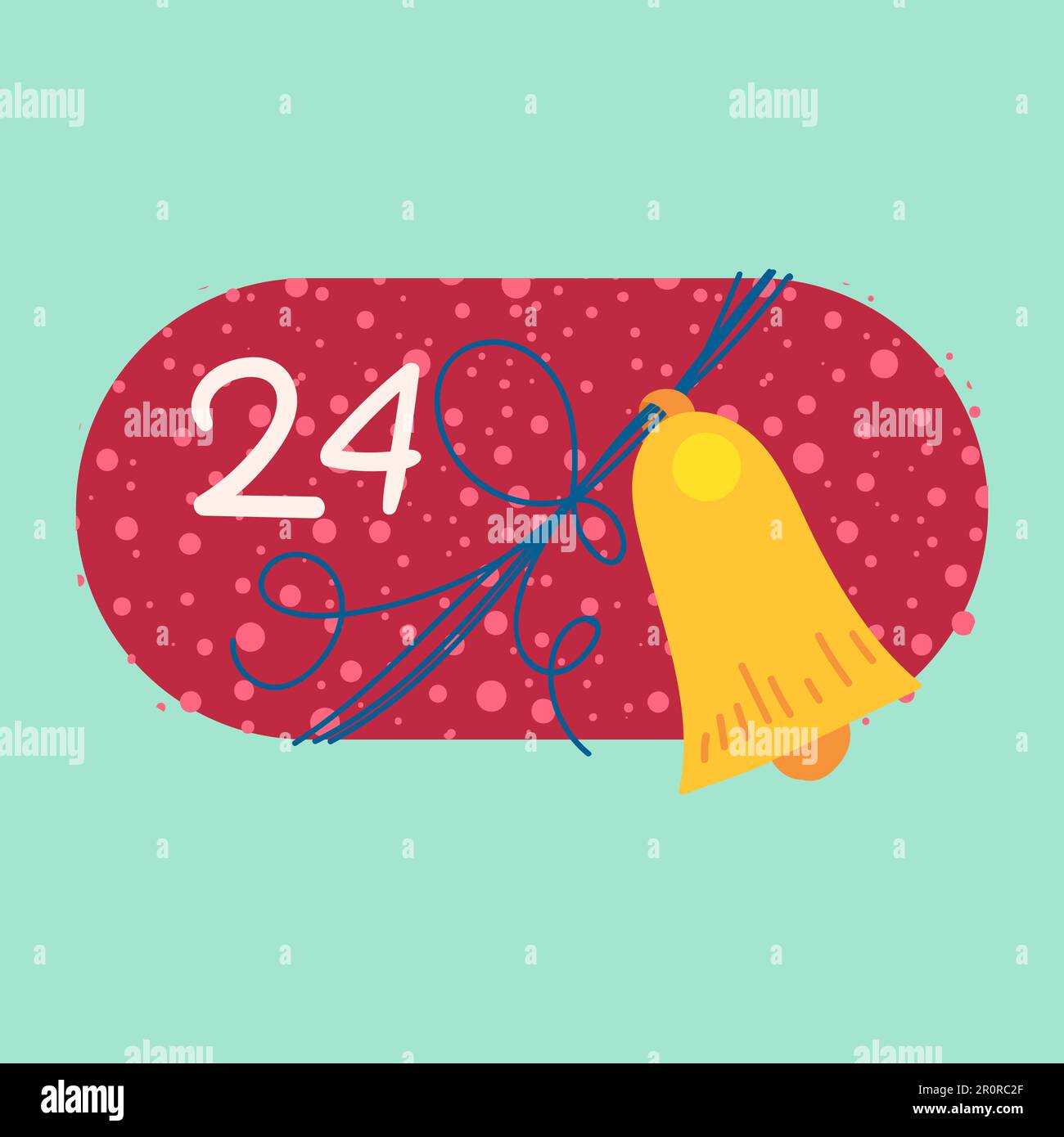 Christmas present from above flat vector illustration. Wrapped gift box ...