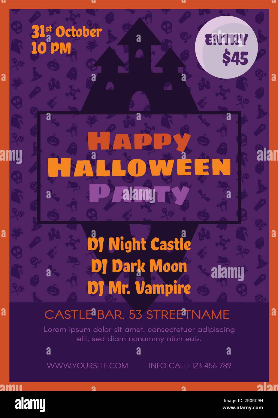 Halloween party promotion poster vector template. Autumn event ...