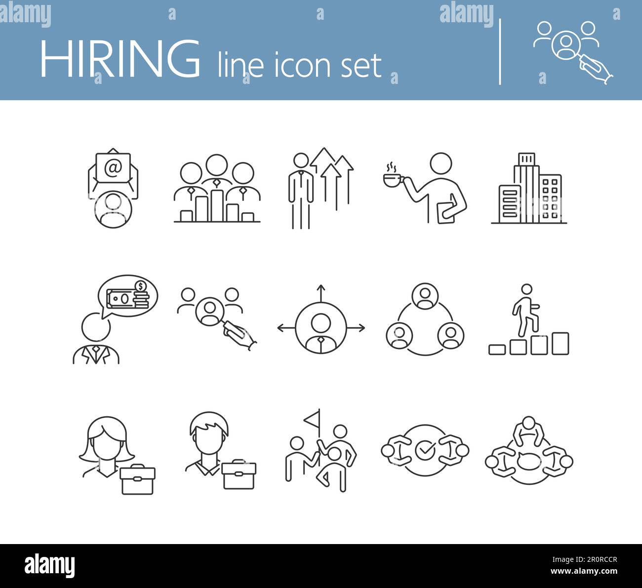 Hiring line icon set Stock Vector Image & Art - Alamy