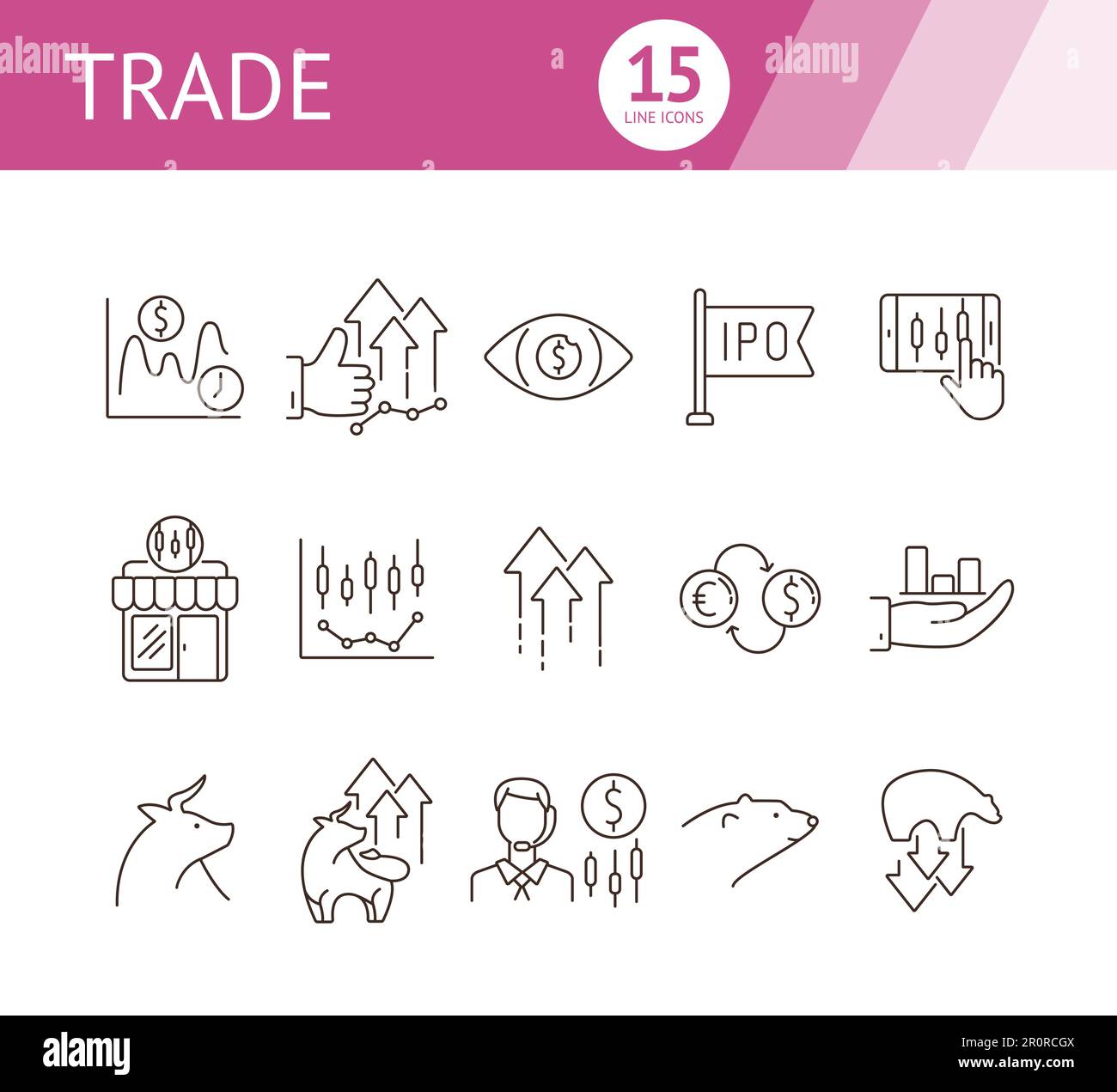 Trade line icon set Stock Vector Image & Art - Alamy