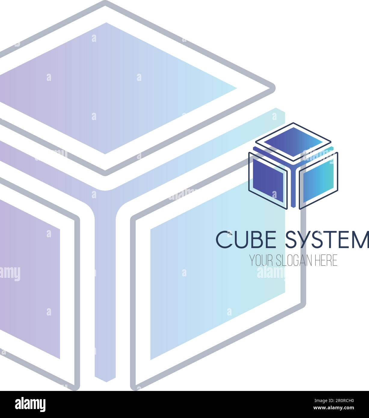 Cube logo template. Corporate symbol illustration with copyspace. IT ...