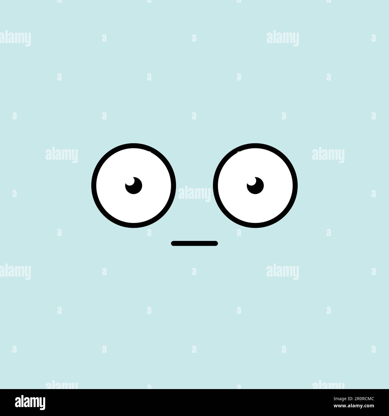 Shocked, surprised emoji vector illustration. Scared emoticon, blue ...