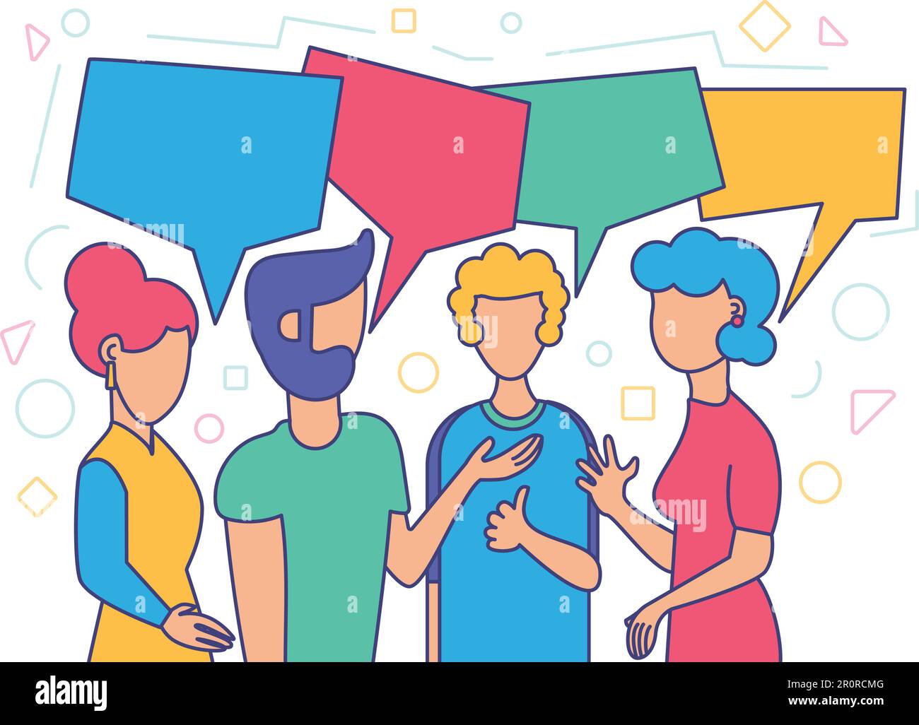 Smiling friends cartoon Stock Vector Images - Alamy