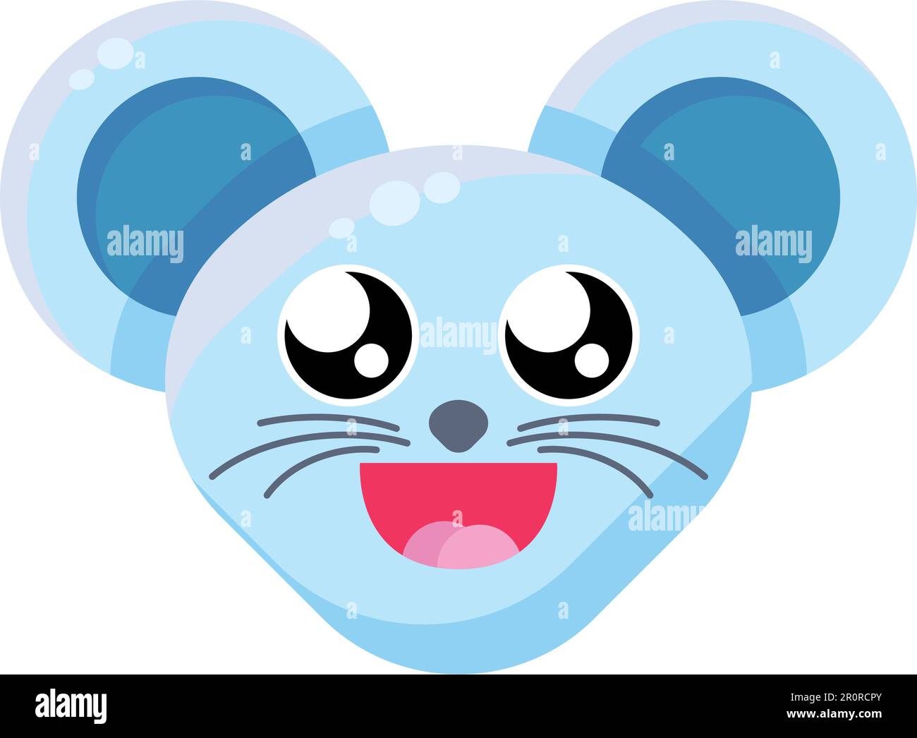 Mouse happy face emoticon. Smiling animal emoji, laughing rat. Happy ...
