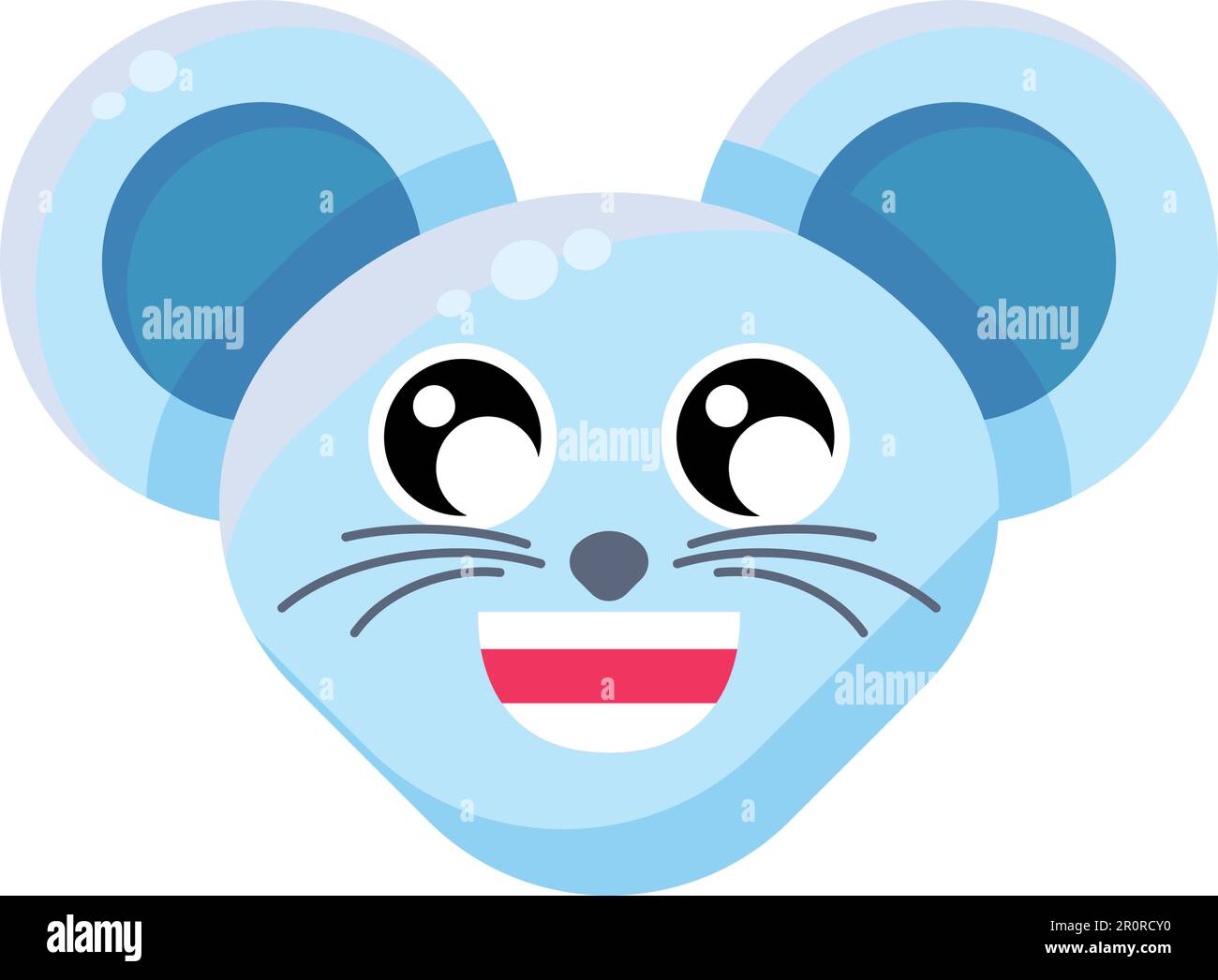 Emoji Cute Funny Animal Mouse Happy Expression. Colorful Animal Smiling ...