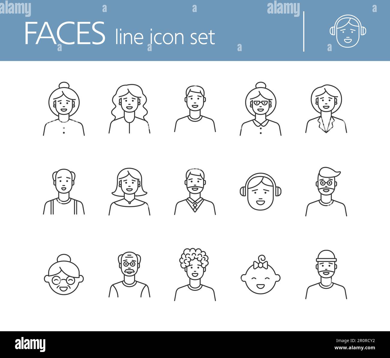 Portrait smiling mid adult woman Stock Vector Images - Alamy
