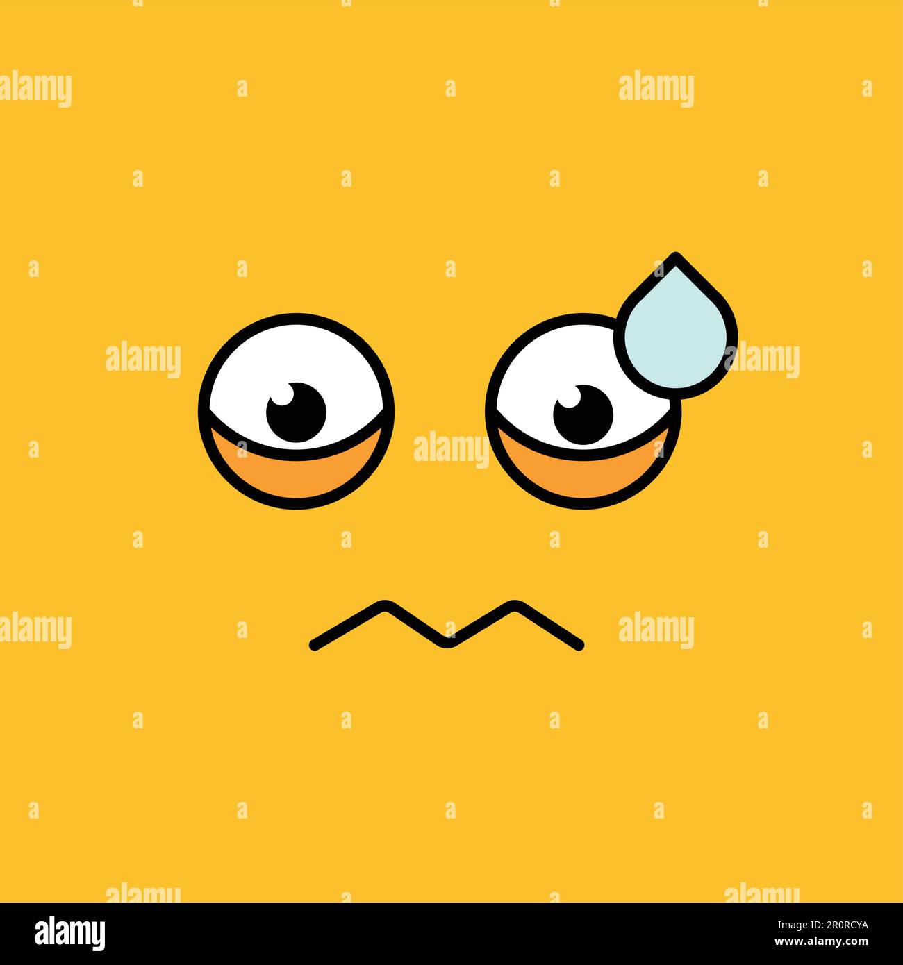 Worried, nervous emoji vector illustration. Confused emoticon, upset ...