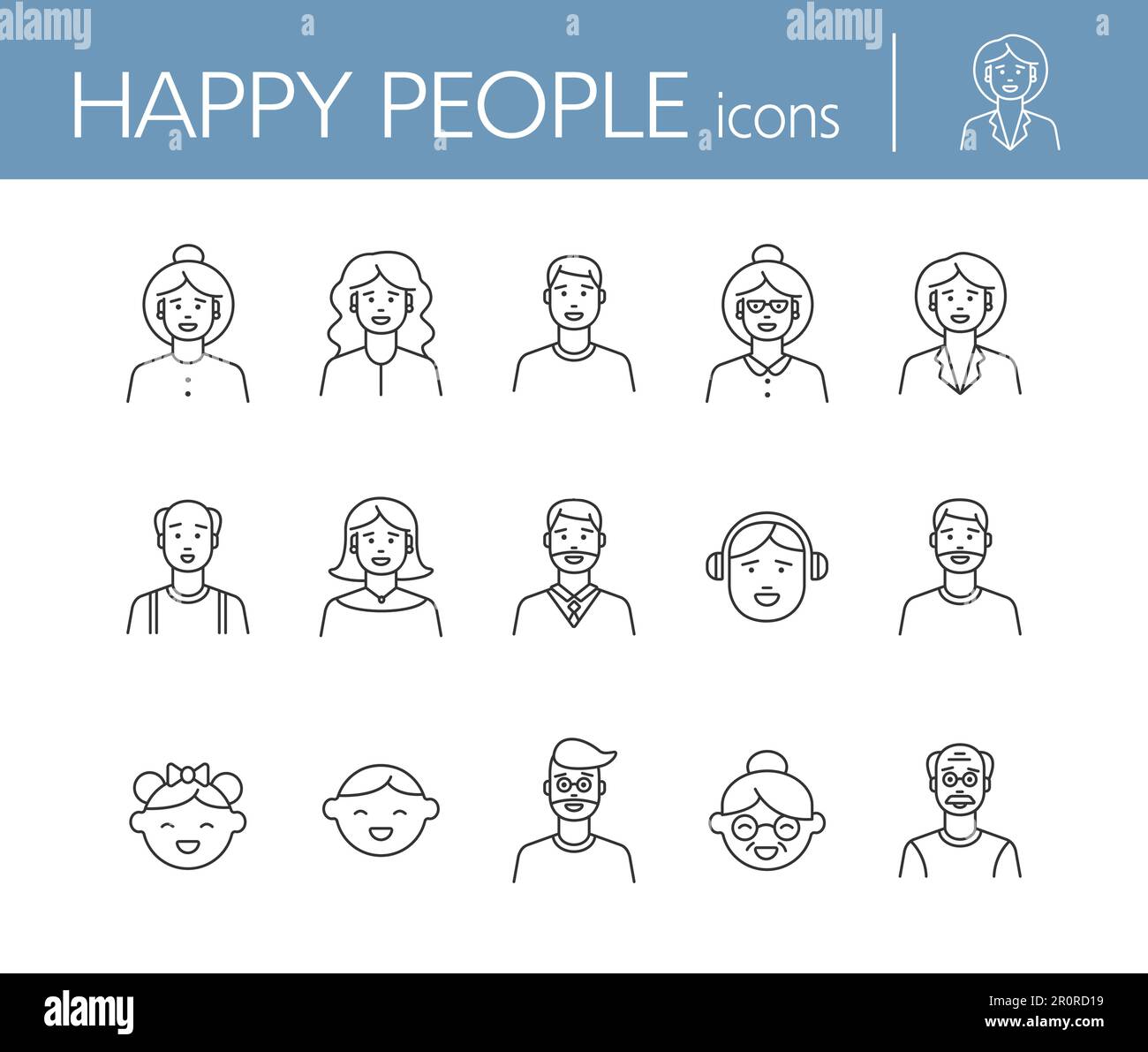 Happy people icons Stock Vector Image & Art - Alamy