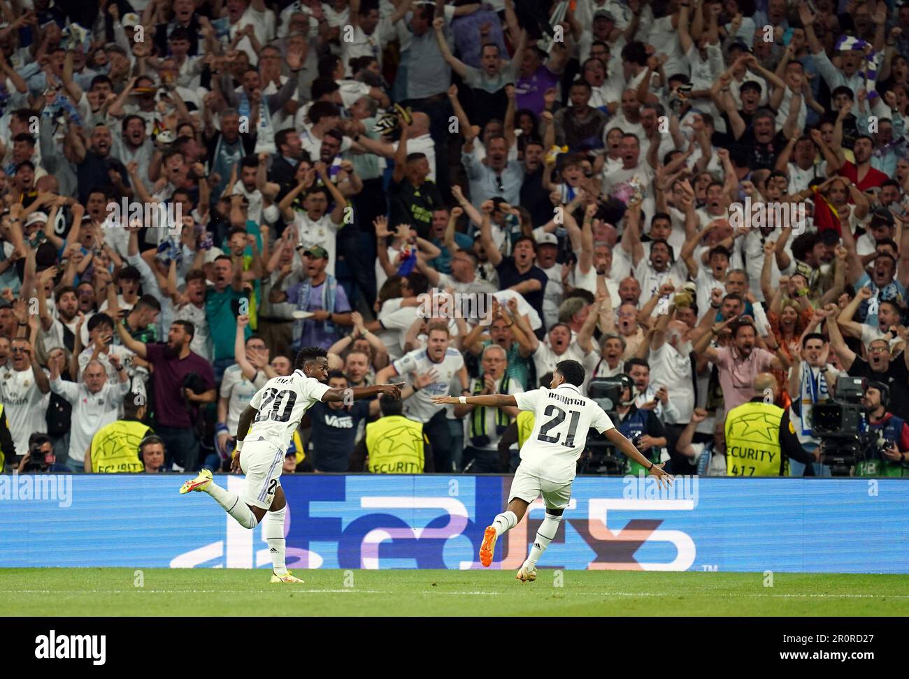 Real Madrid's Vinicius Junior celebrates scoring their side's first ...