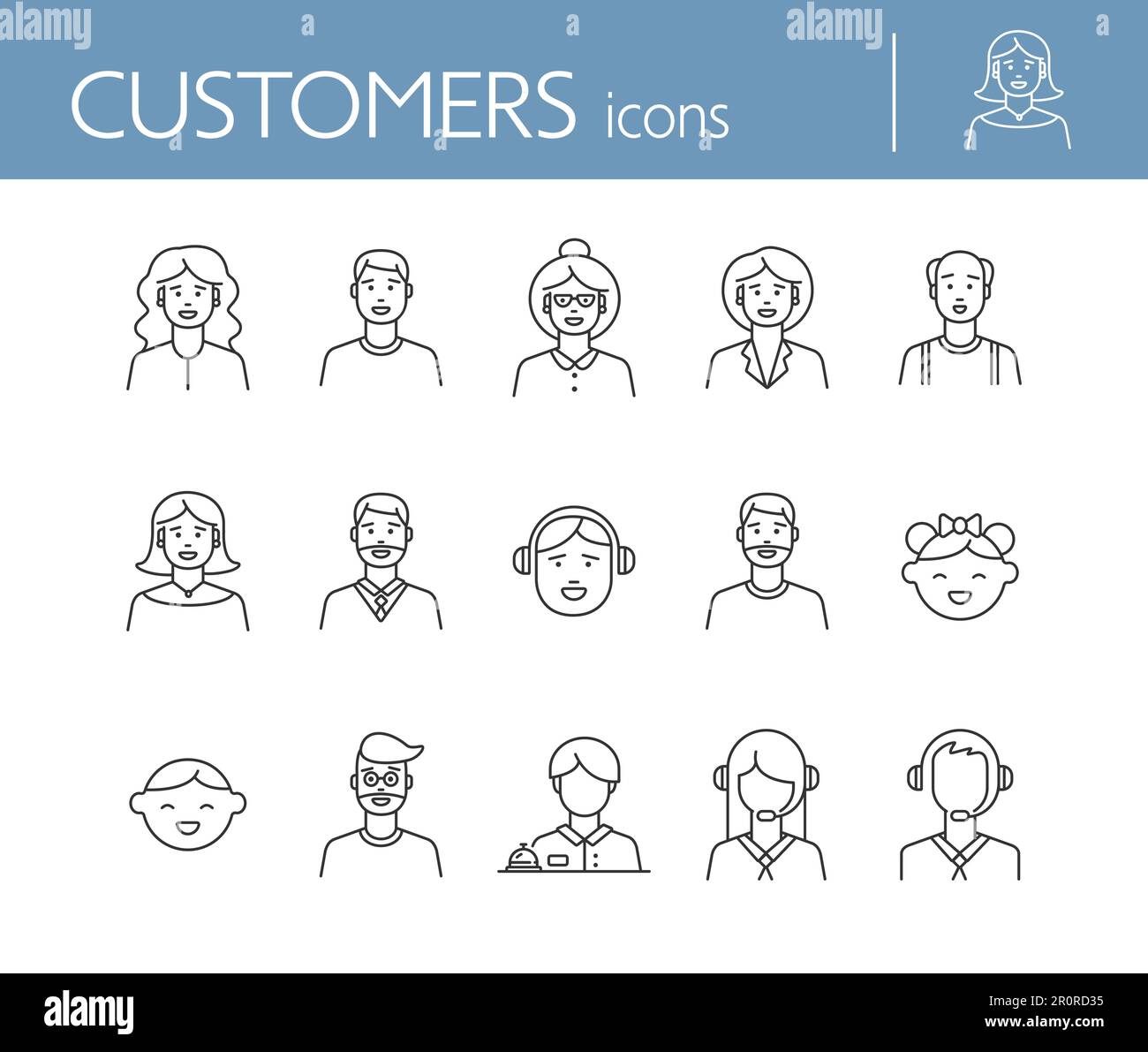 Avatar woman headphones customer call Stock Vector Images - Alamy