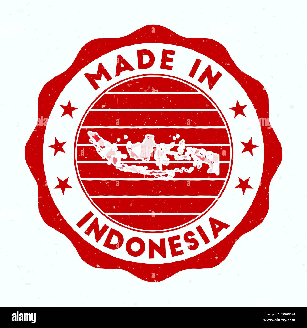 Made In Indonesia. Country round stamp. Seal of Indonesia with border ...