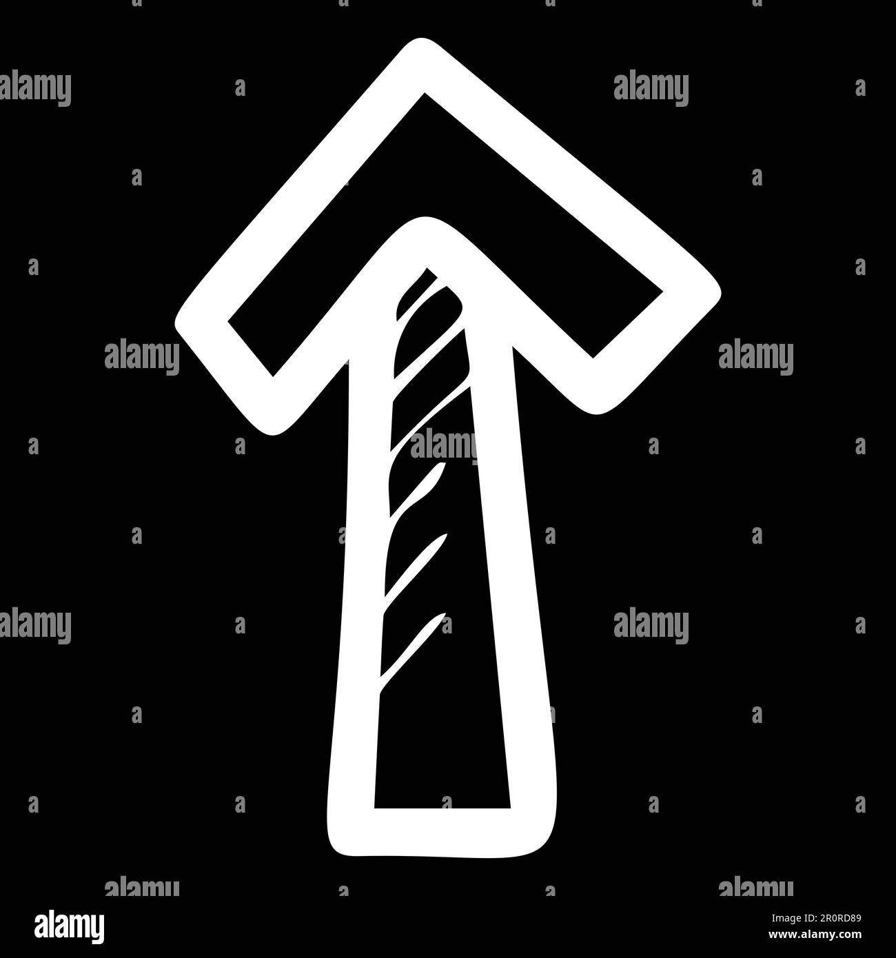 Arrow hand drawn illustration. Navigation sign, direction move isolated ...