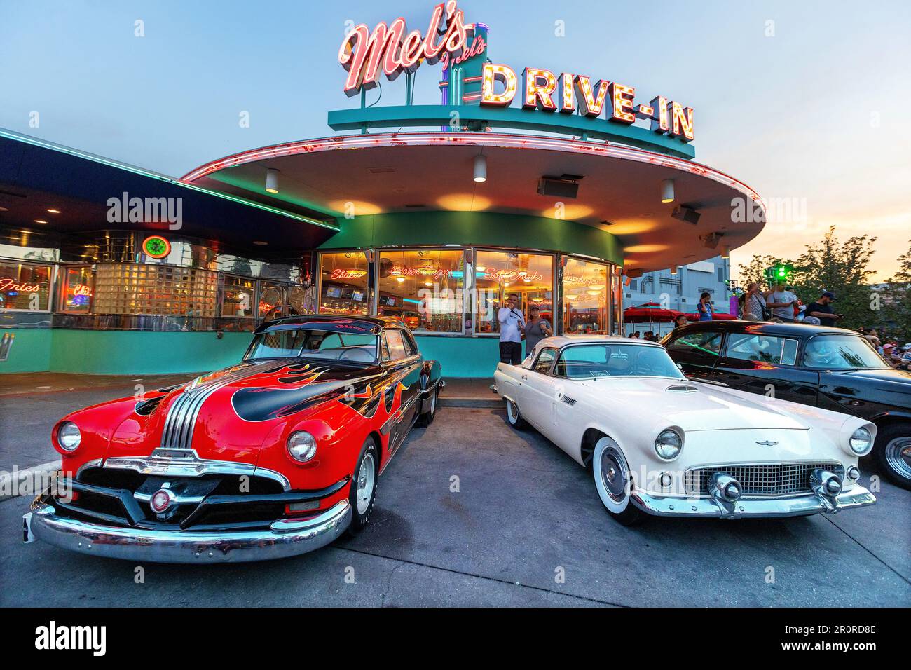 Mel's Drive in All American Diner, pictured during the golden hour at ...